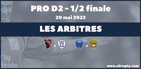Pro D2 2023 Les Arbitres Pour Les Demi Finales AllRugby