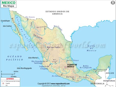 Mapa De Los Rios De Mexico