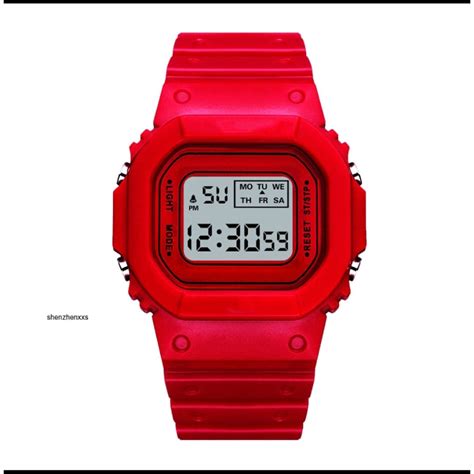 RELÓGIO Mujer TIPO CASIO RETRÔ WR VERMELHO VINTAGE UNISSEX MASCULINO E