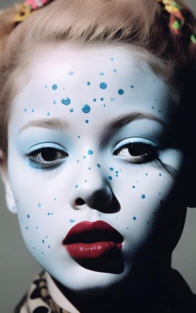 Una Modelo De Ojos Azules Y Labios Rojos Foto Premium