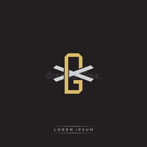 Initial Letter Overlapping Interlock Logo Monogram Line Art Style Stock