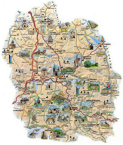 Carte de la Lozère Vacances Guide Voyage