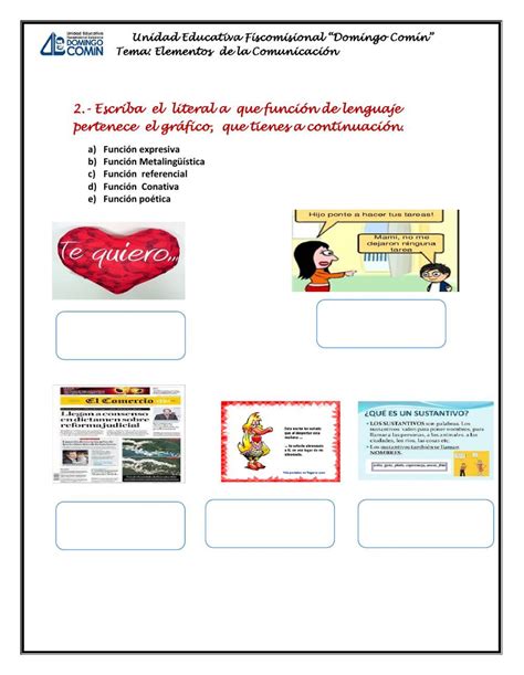 Funciones Del Lenguaje Ficha Interactiva Mj Reading Comprehension