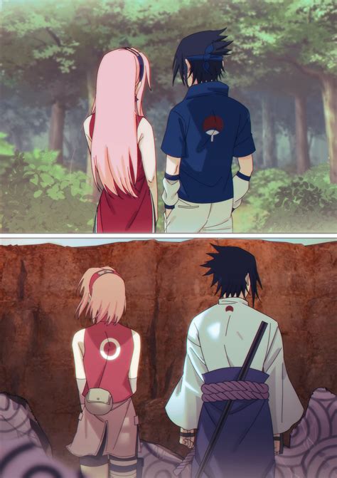 Haruno Sakura And Uchiha Sasuke Naruto And More Drawn By Niku