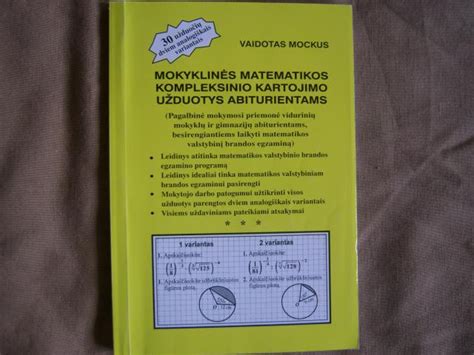 Mokyklinės matematikos kompleksinio kartojimo užduotys abiturientams