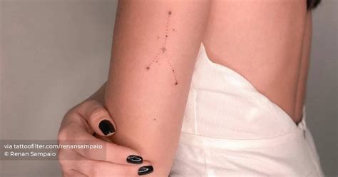 Minimalistic Style Cancer Constellation Tattooed On The
