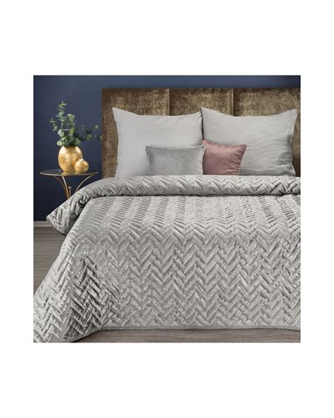 Narzuta velvet 170x210 Agata 1 srebrna Eurofirany Sklep z pościelą