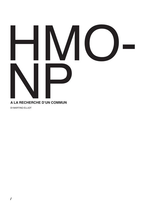 À la recherche dun commun HMO NP Elliot Di Martino 2021 by