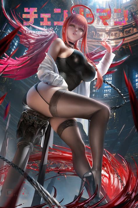 Rule 34 Big Ass Big Breasts Black Legwear Black Stockings Chainsaw Man Garter Straps Hair On