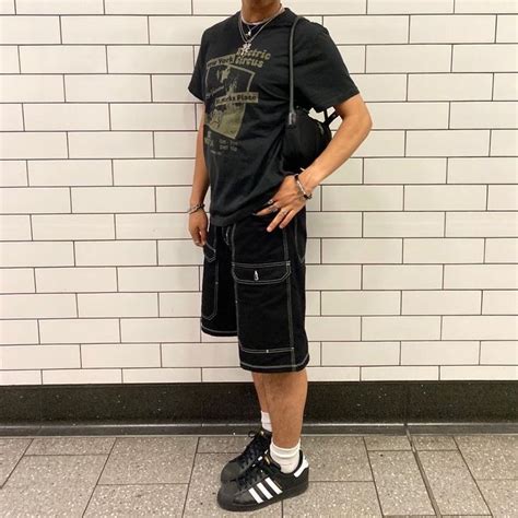 Male Streetwear Retro Jorts Ootd Fashion Grail Inspo Summer Outfit Summer Bag