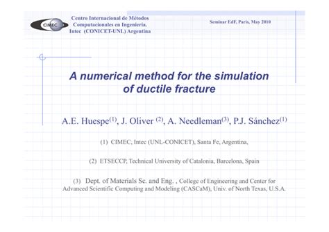 a numerical method for the simulation of ductile fracture