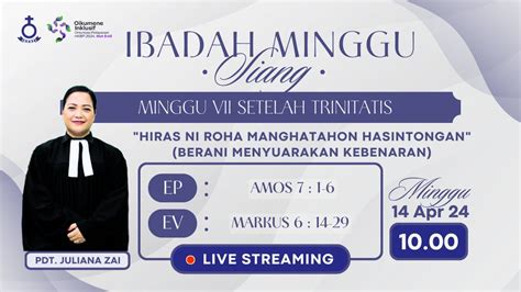Ibadah Minggu Siang 14 Juli 2024 HKBP Depok 1 YouTube