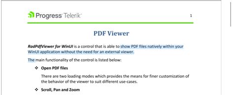 Text Selection PdfViewer Telerik UI For WinUI