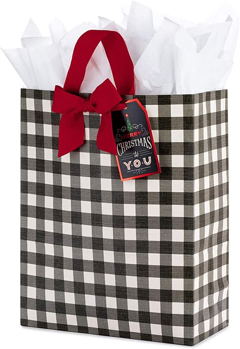 Hallmark 15 Extra Large Christmas Gift Bag With Tissue Paper Black