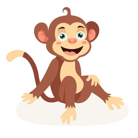 Ilustração dos desenhos animados de um macaco Vetor Premium
