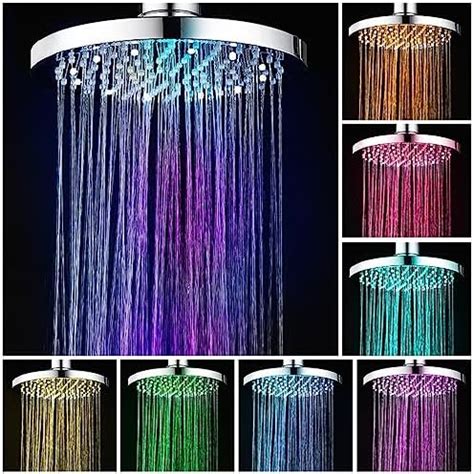 JINYOMFLY Pommeau De Douche LED 20CM Pomme De Douche Lumineux Pomme