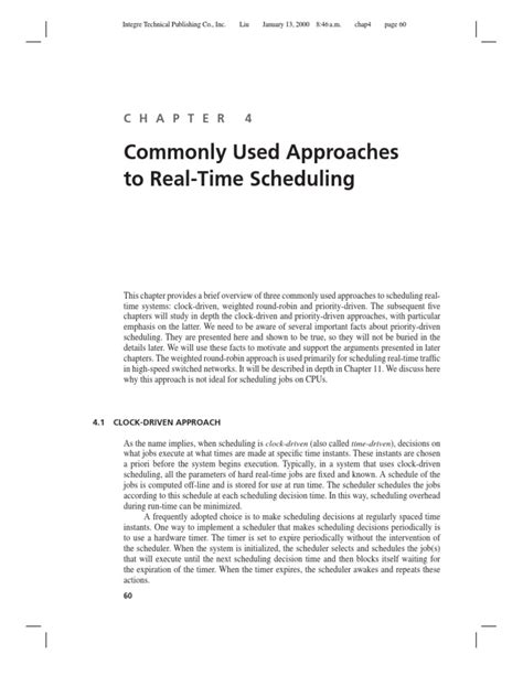commonly used approaches to real time scheduling pdf scheduling computing areas of