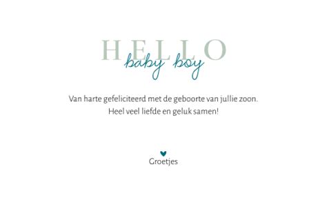 Felicitatie Voor Geboorte Blijkaartje
