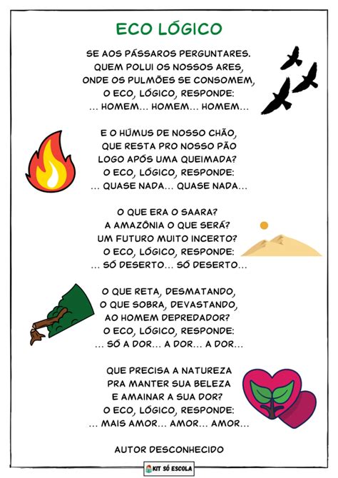 ECO LÓGICO POEMA MEIO AMBIENTE SÓ ESCOLA