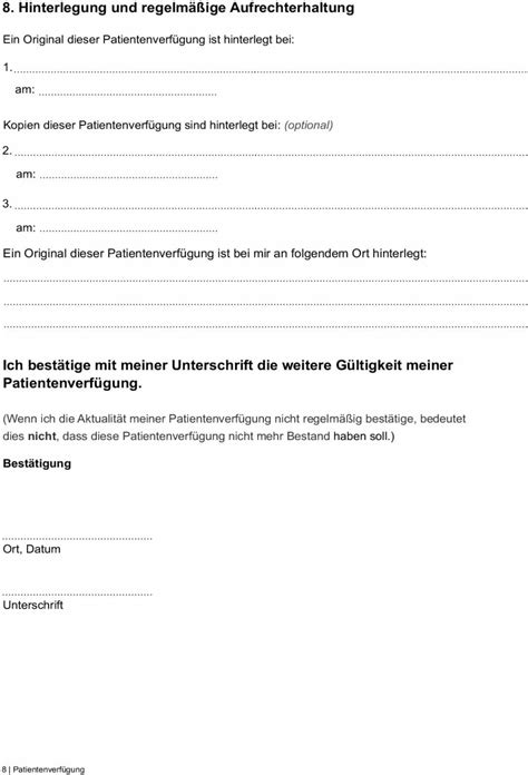 PATIENTENVERFÜGUNG zum Ausdrucken kostenlos