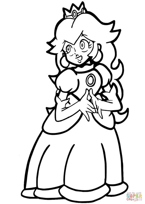 Princess Peach In Super Mario Bros Coloring Pages Princess Peach