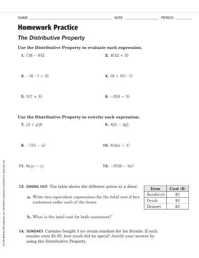 Distributive Property Examples How To Use Pdf