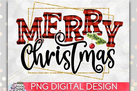 Merry Christmas Plaid PNG Sublimation Design