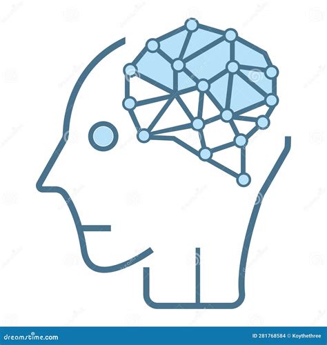 Head Of Ai Icons Symbols Artificial Intelligence Lined Brain