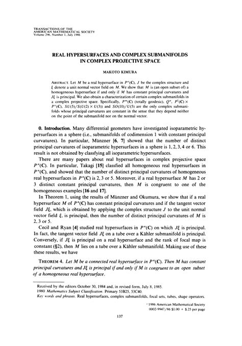 pdf real hypersurfaces and complex submanifolds in complex projective space