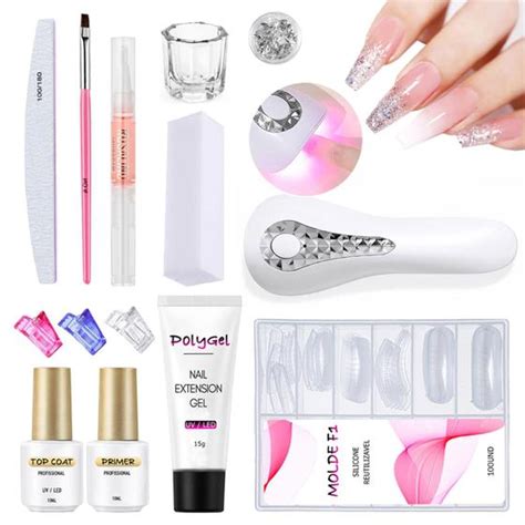 Kit Unha Gel Poligel Molde F1 Completo Alongamento Polygel Gata
