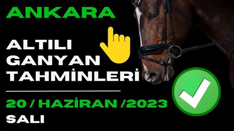 Ankara Alt L Ganyan Tahminleri Haziran Sal En Yi