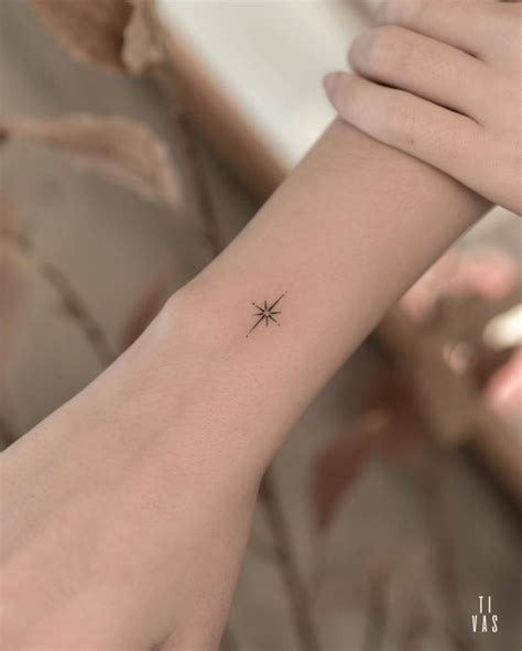 Minimalistic North Star Tattoo Located On The Wrist