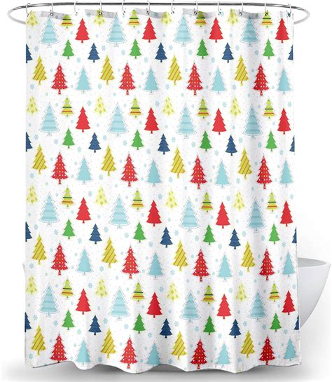 Amazon ELELINK Colorful Christmas Tree Shower Curtain 72 X72