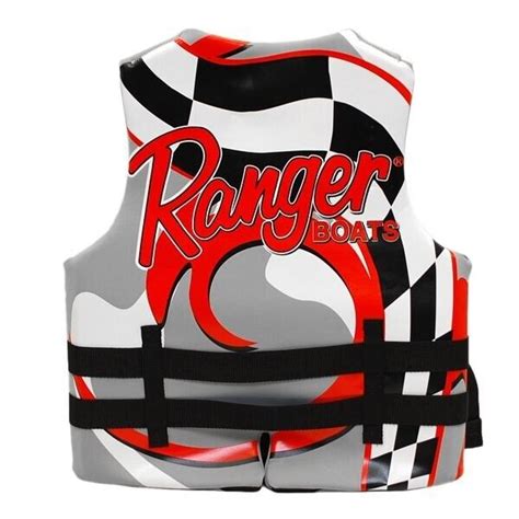 Ranger Boat Life Jacket Type Iii Adult Large Gray Red Ebay