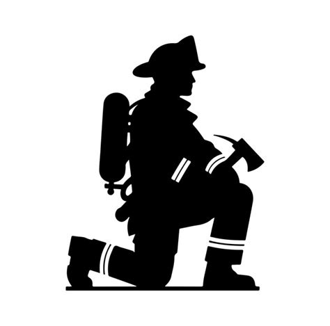 Premium Vector Firefighters Pose Silhouette Vector Illustration