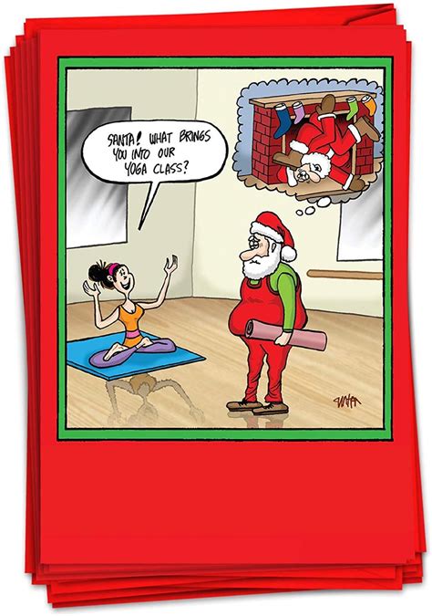 NobleWorks 12 Funny Christmas Cards For Adults Cartoon Xmas Humor