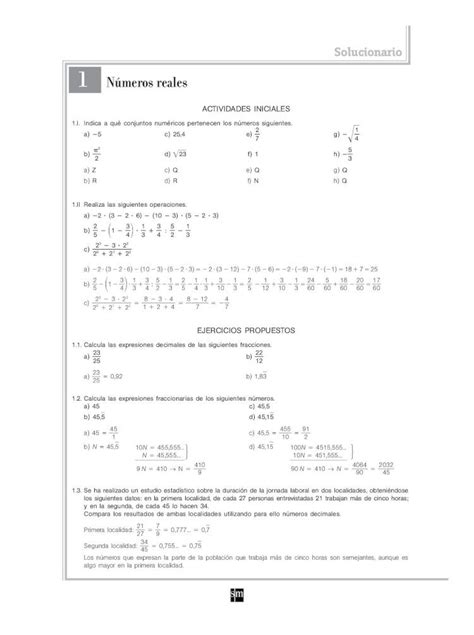 PDF Solucionario 1 Números reales IES PDF fileSolucionario