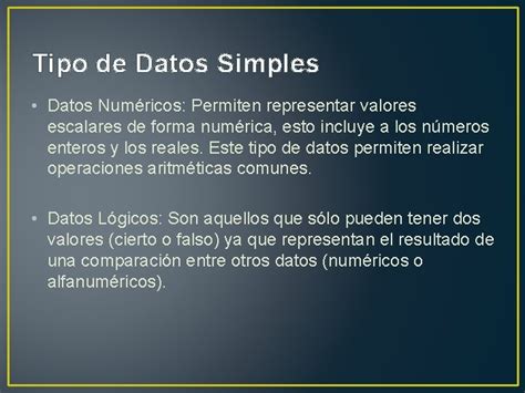 Tipos De Datos Tipos De Datos Todos Los