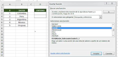 Como Usar La Funci N Elegir En Excel Funciones De Busqueda Y