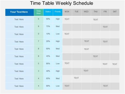 Time Table Weekly Schedule Powerpoint Template Powerpoint Templates