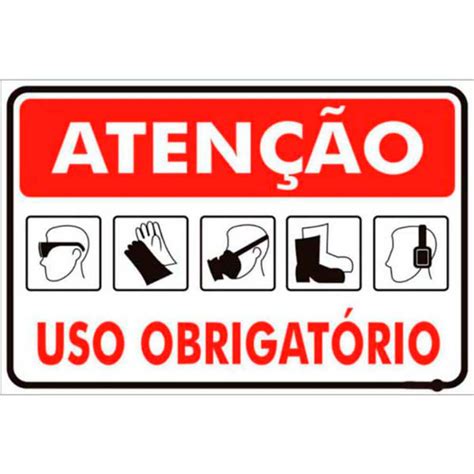 Placa de Sinalização Uso Obrigatório de EPI Aços Positano