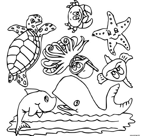 Coloriage Animaux De La Mer Dessin Animaux De La Mer à imprimer
