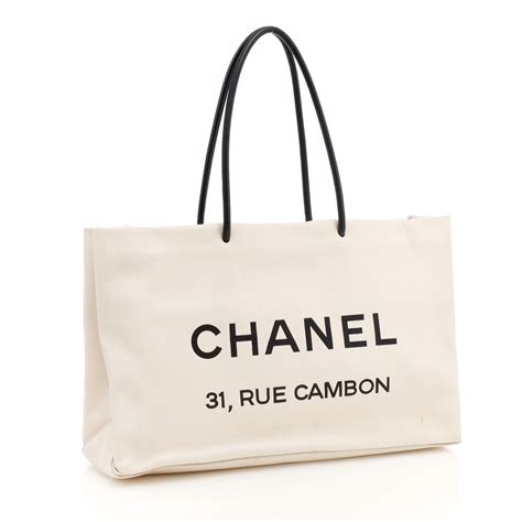 Small White Leather Rue Cambon Tote Bag Chanel Handbags And