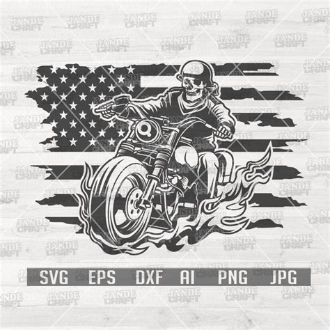 US Biker Skull Svg Biker Skull Svg Skull Svg Biker Etsy