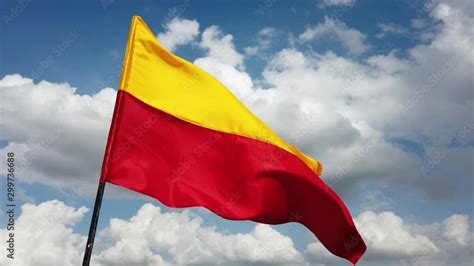 Close Up Of The Official Flag Of The South Indian State Of Karnataka