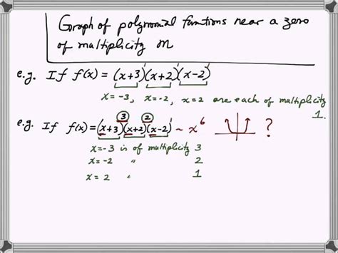 graph of polynomial functions near a zero of multiplicity m youtube