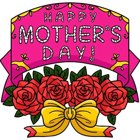 Feliz día de las madres de dibujos animados de color clipart Vector