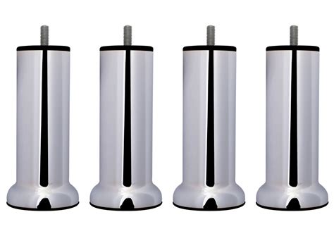 Pieds de lit Métal Chromé avec socle Ø70mm hauteur 150mm Ø51mm Destockage