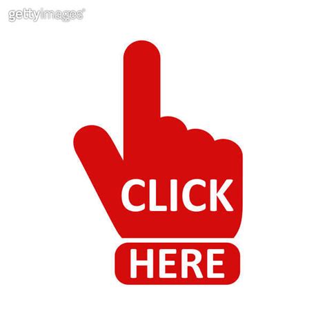 Click Here Button With Hand Pointer Clicking Click Here Web Button