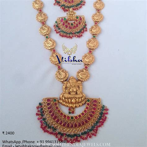 One Gram Gold Temple Haram From Vibha Creations South India Jewels